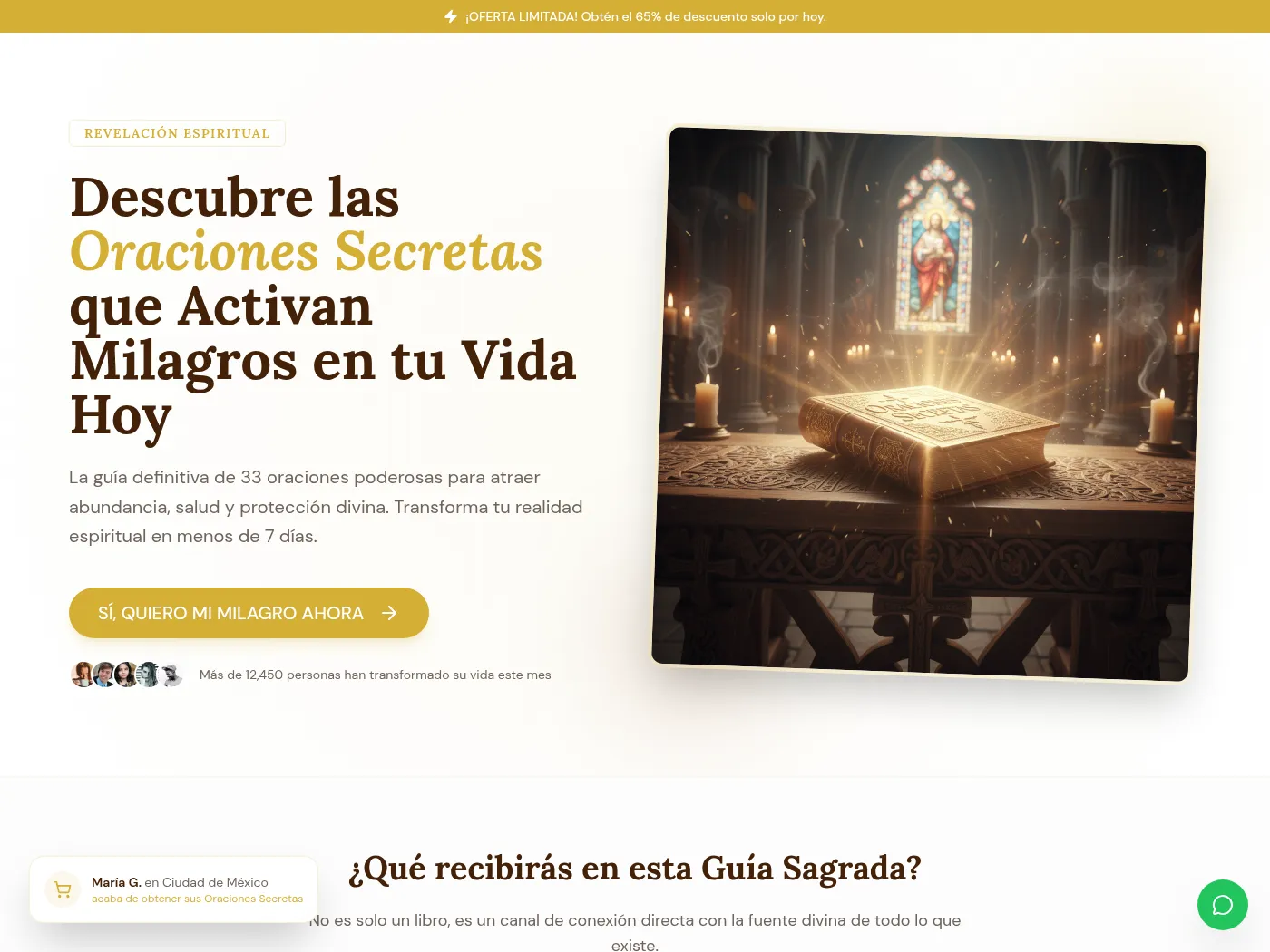 Oraciones Secretas Landing