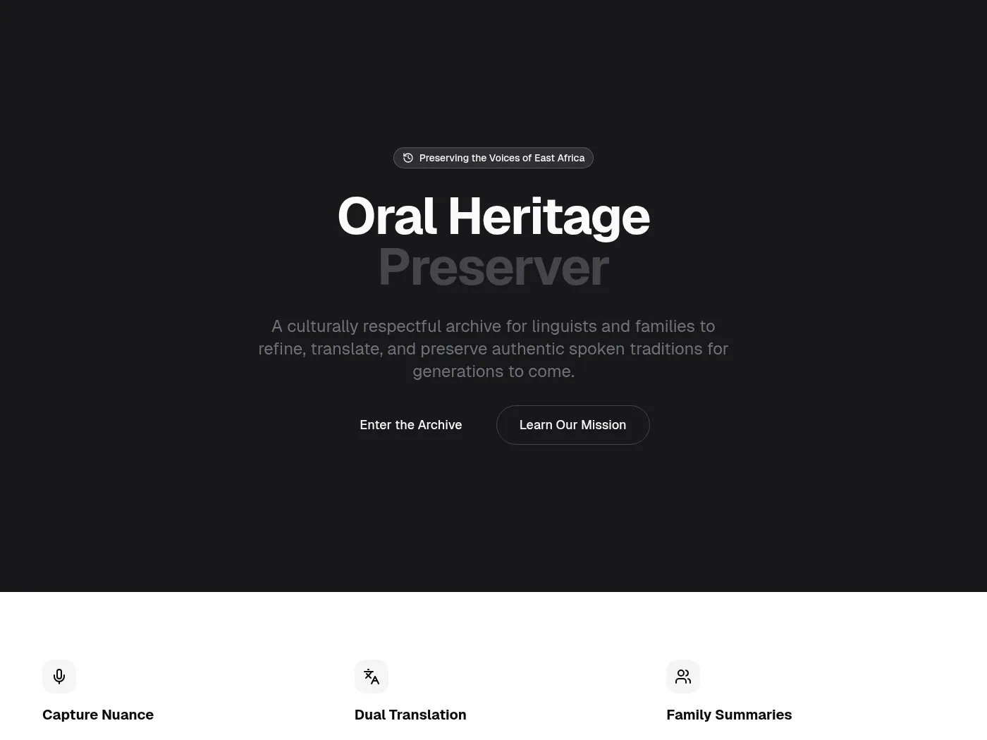 Oral Heritage Preserver
