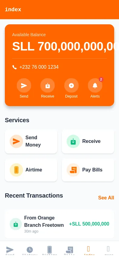 Orange Money Simulator