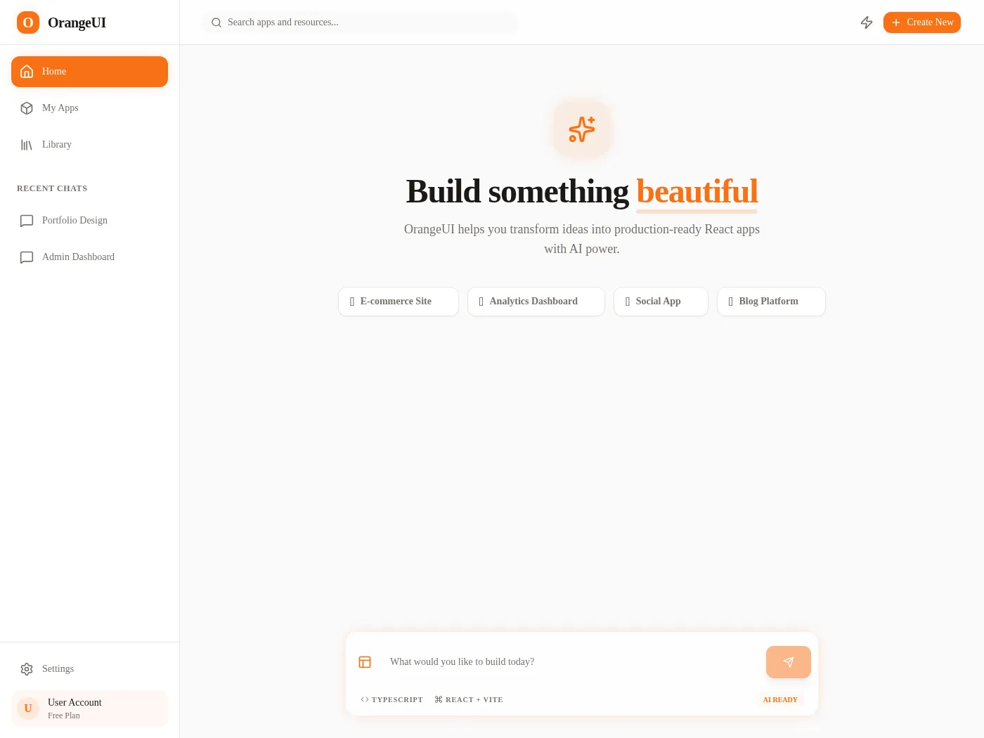 Orange White UI Revamp