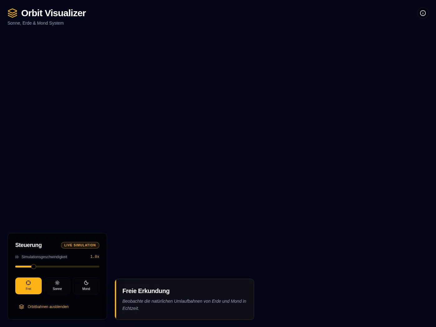 Sonne Mond Erde Visualizer