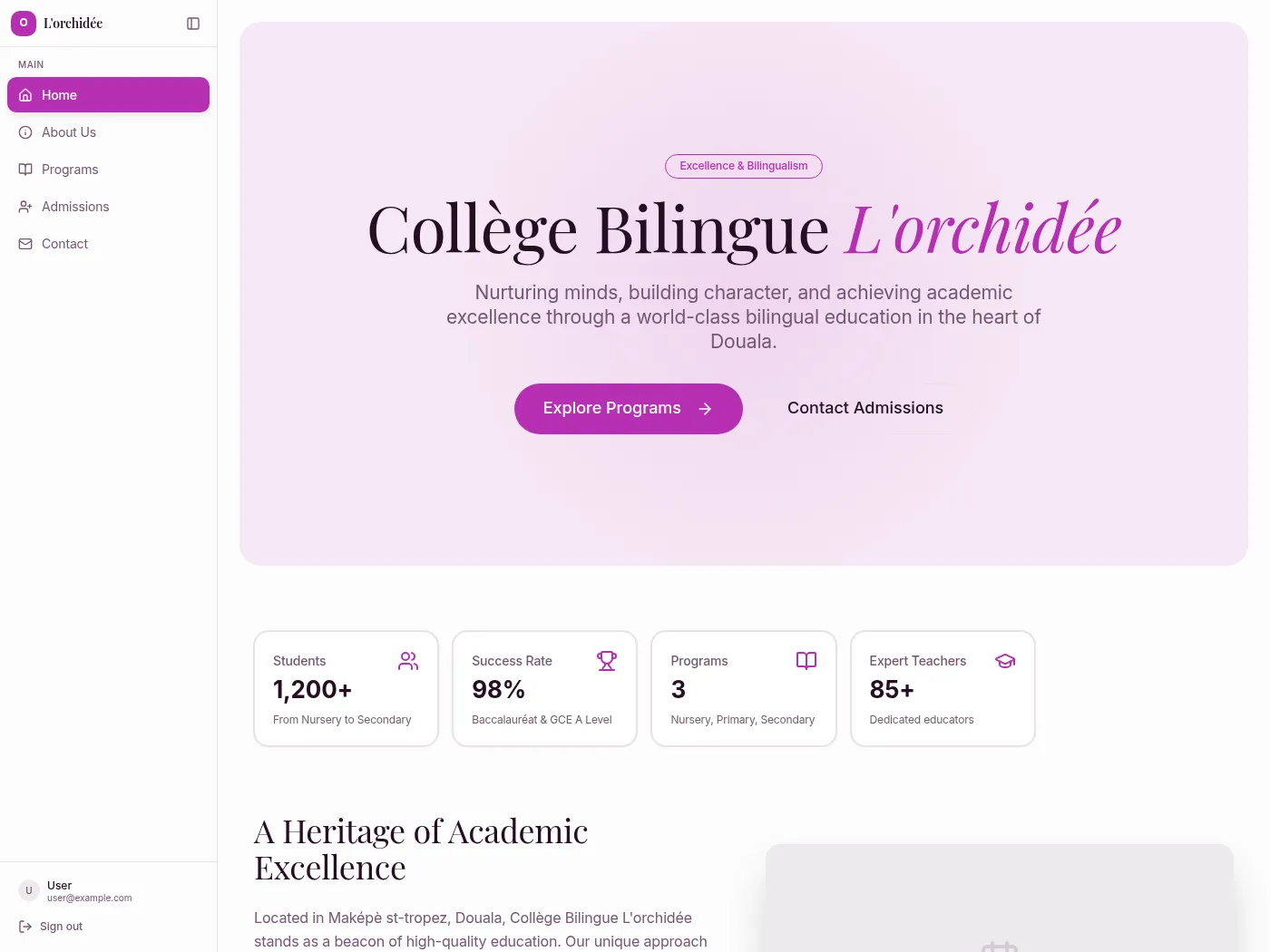 Orchidee College Web