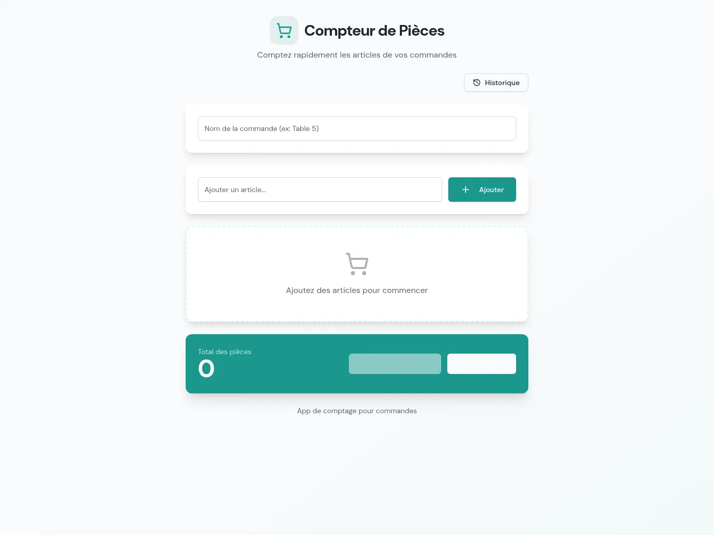 Order Piece Counter