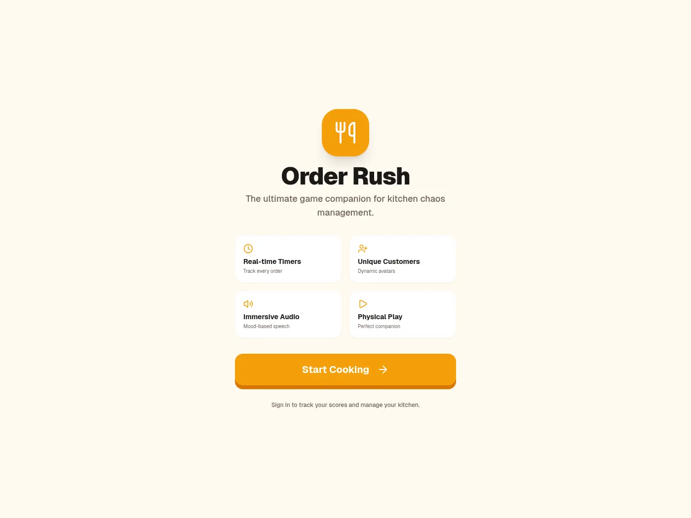 Order Rush Game Companion