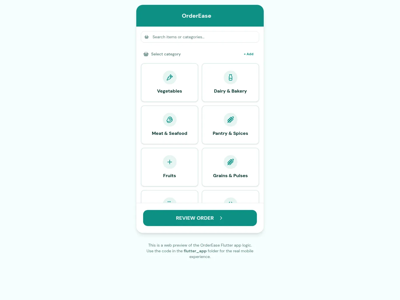 OrderEase Flutter App