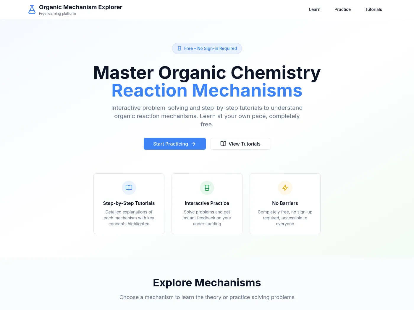 Organic Mechanism Explorer