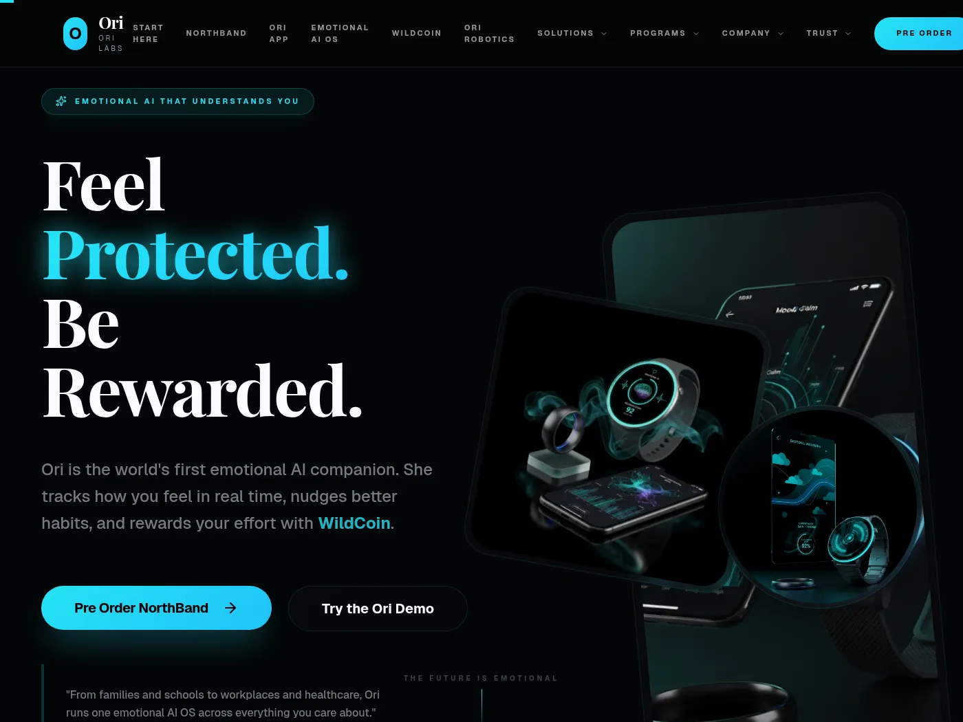 Ori AI Technologies Premium Brand Website Redesign