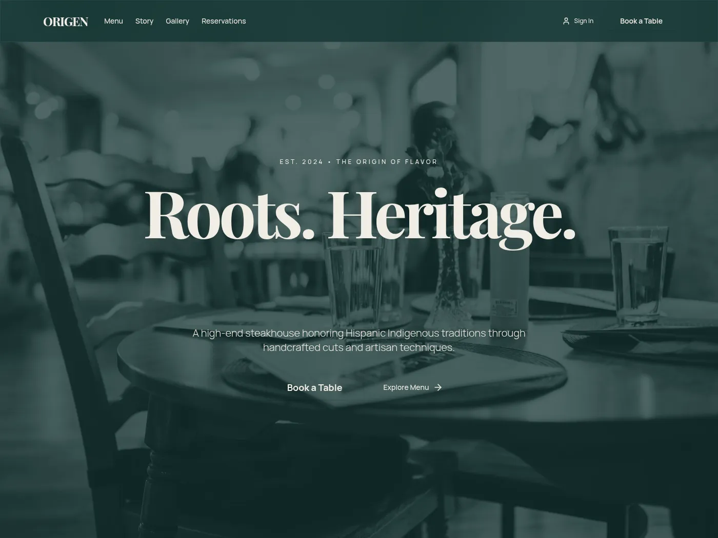 Origen Steakhouse Site