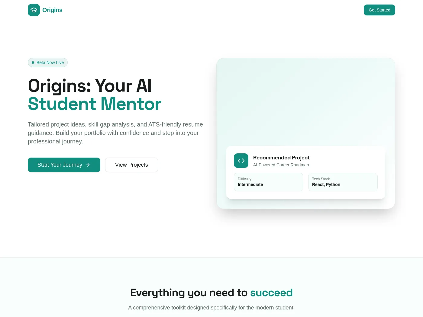 Origins – Smart Student Mentor
