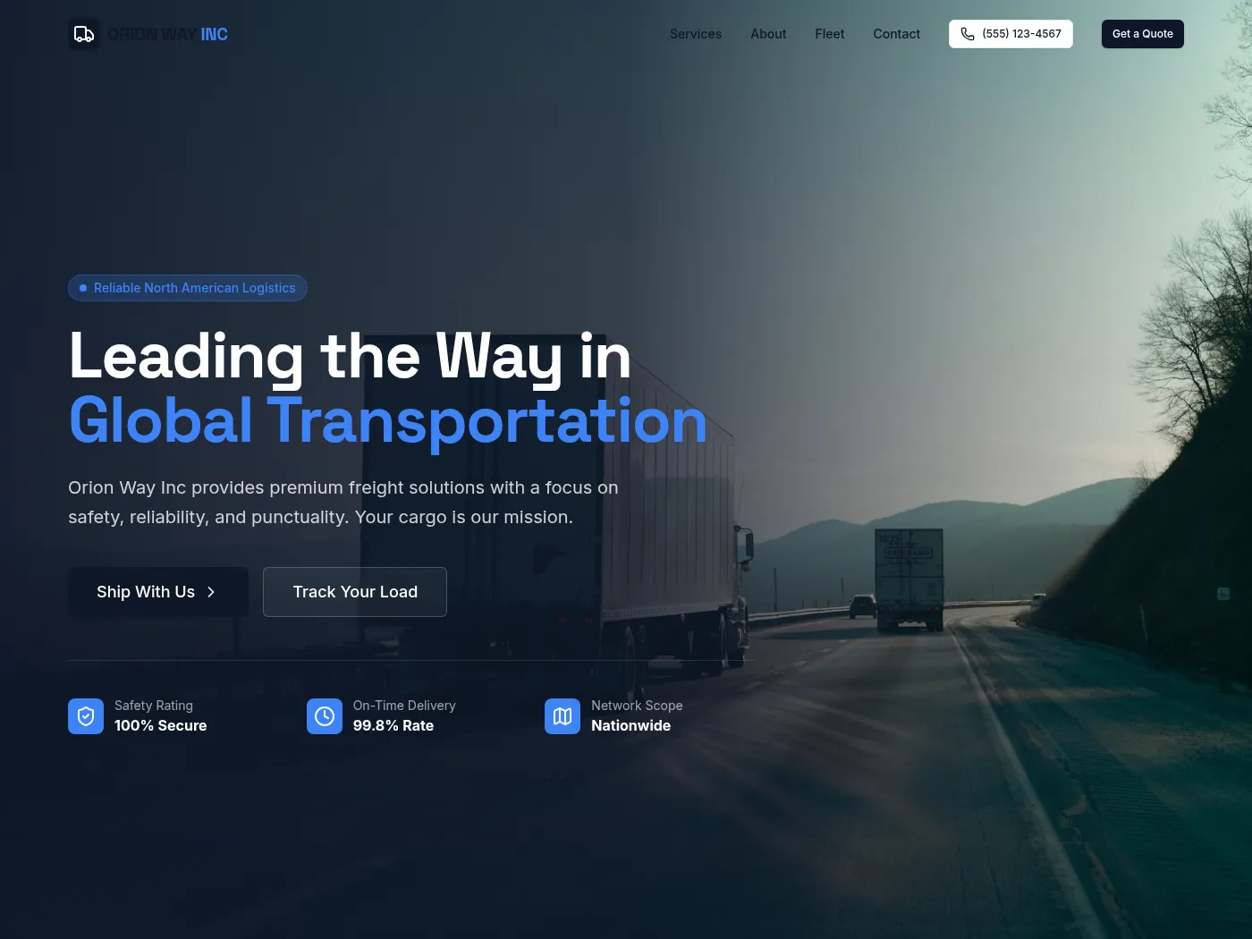 Orion Way Trucking Site