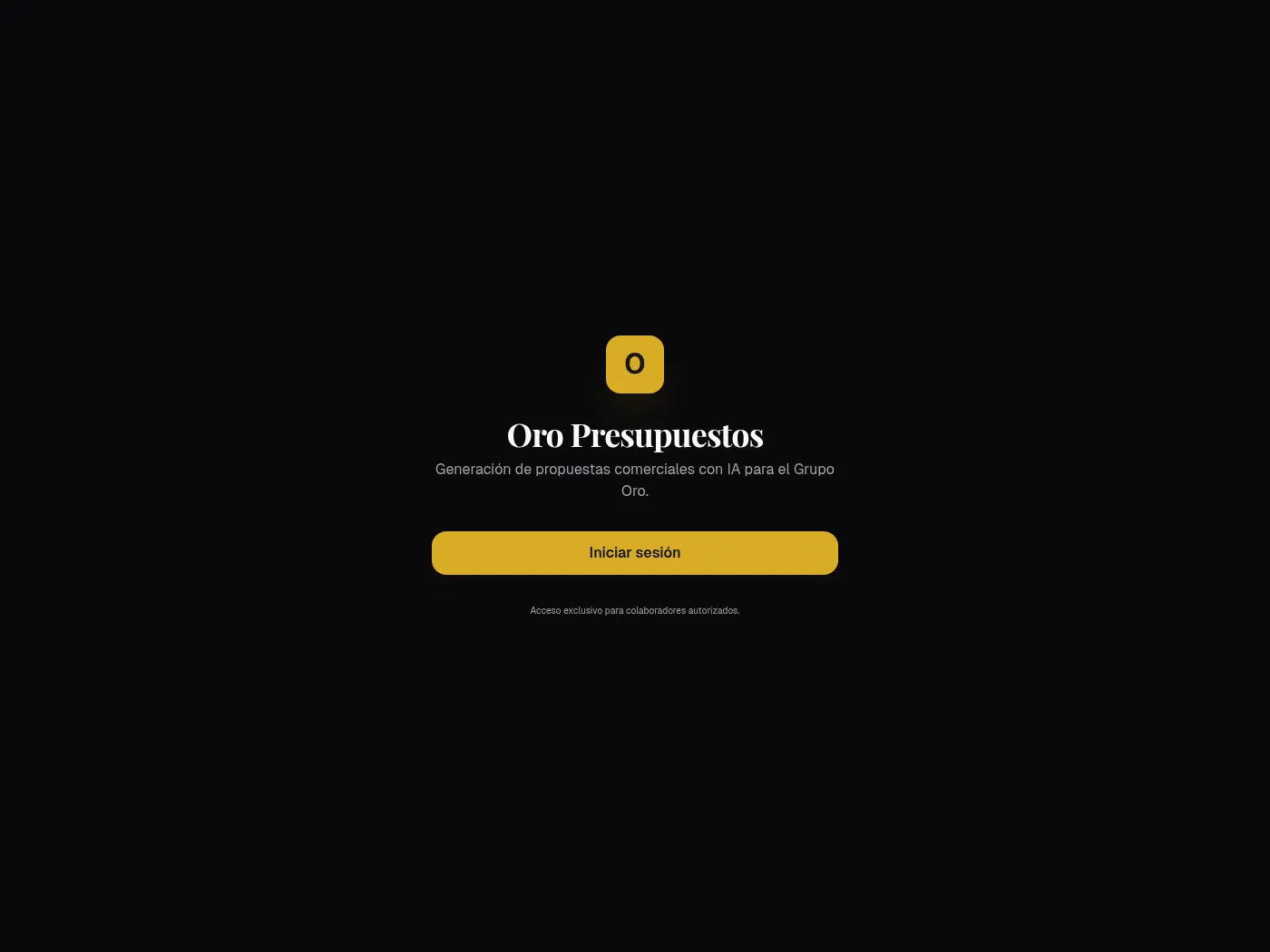 Oro Presupuestos AI App