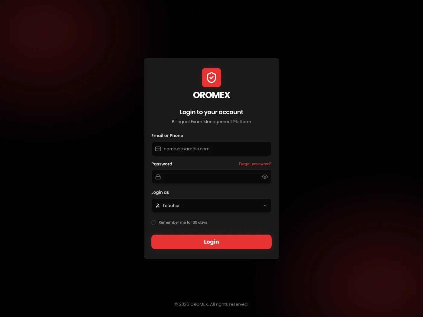 OROMEX Dashboard Suite