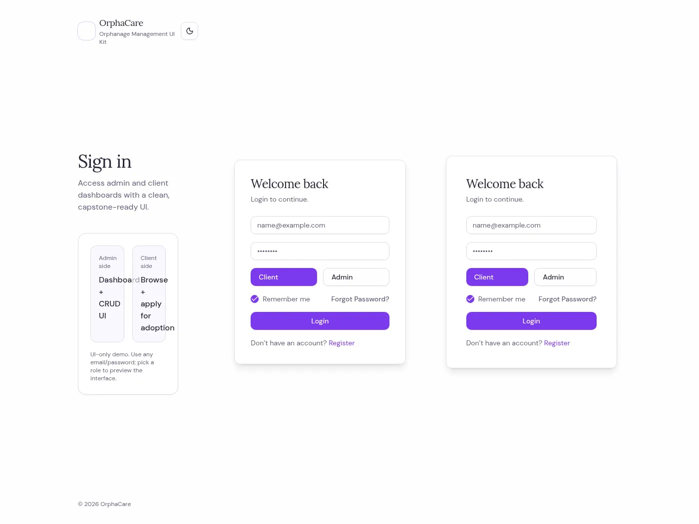 OrphaCare UI Kit