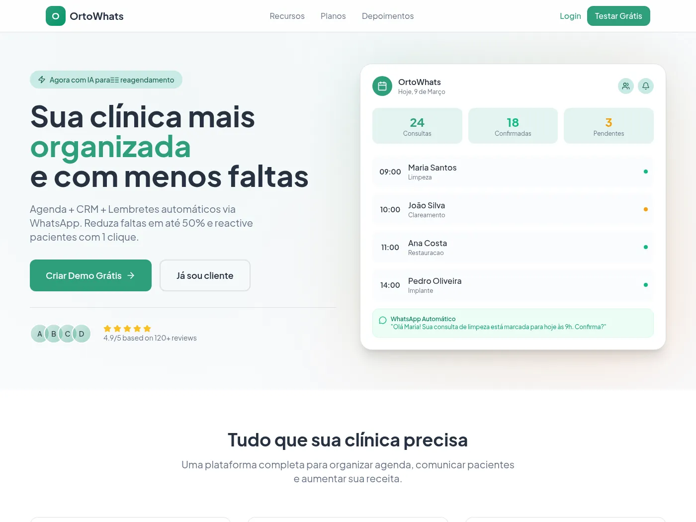 OrtoWhats Dental CRM