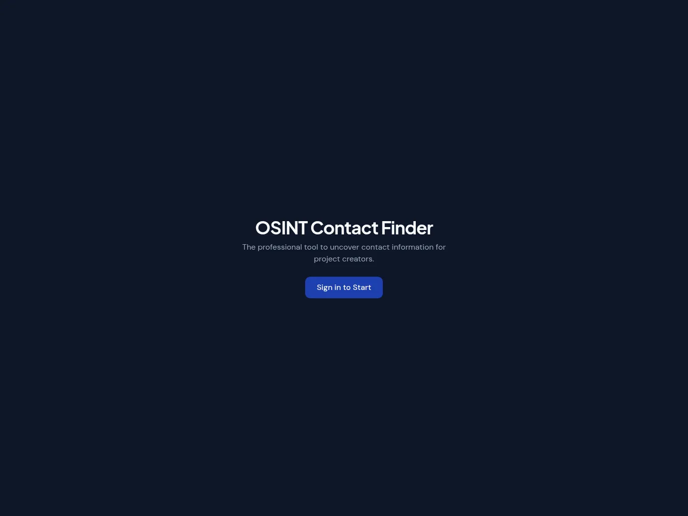 OSINT Contact Finder