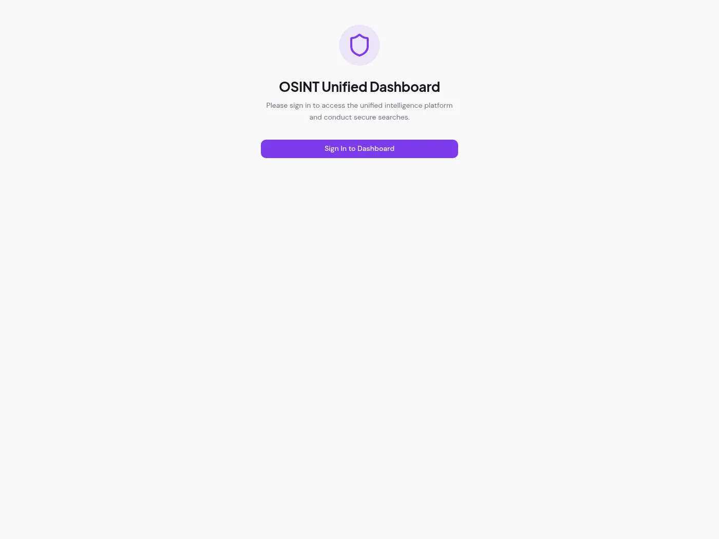 OSINT Unified Dashboard