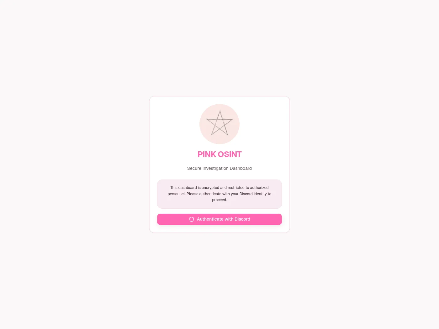 Pink OSINT Dashboard