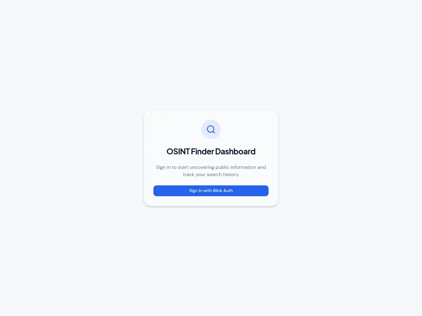 OSINT Finder Dashboard