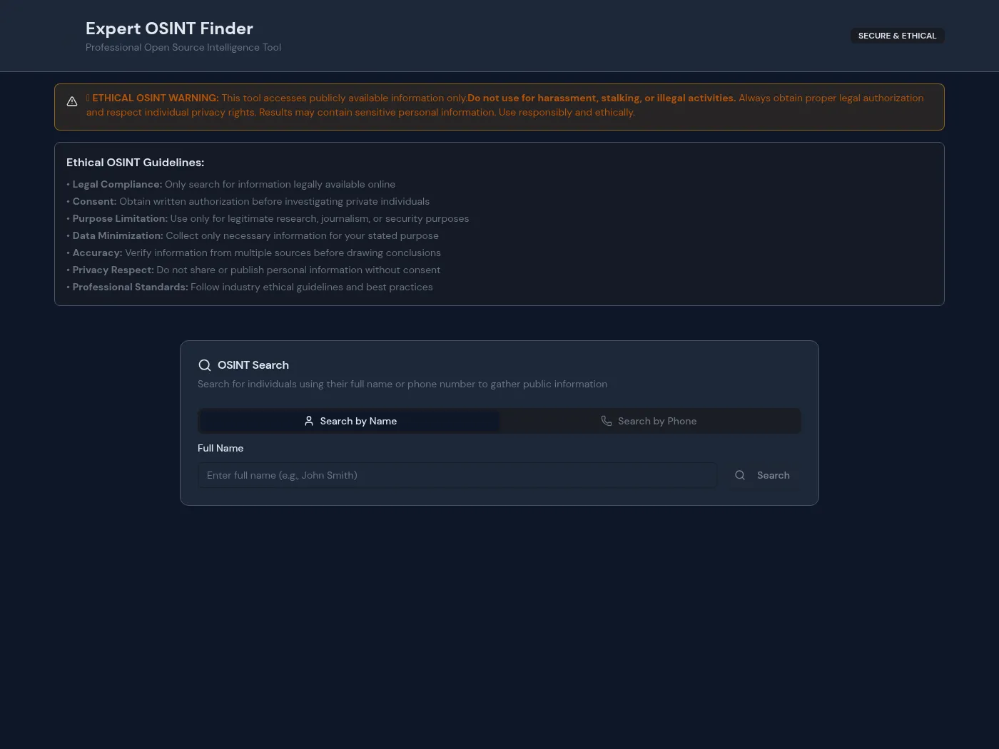 Expert OSINT Finder