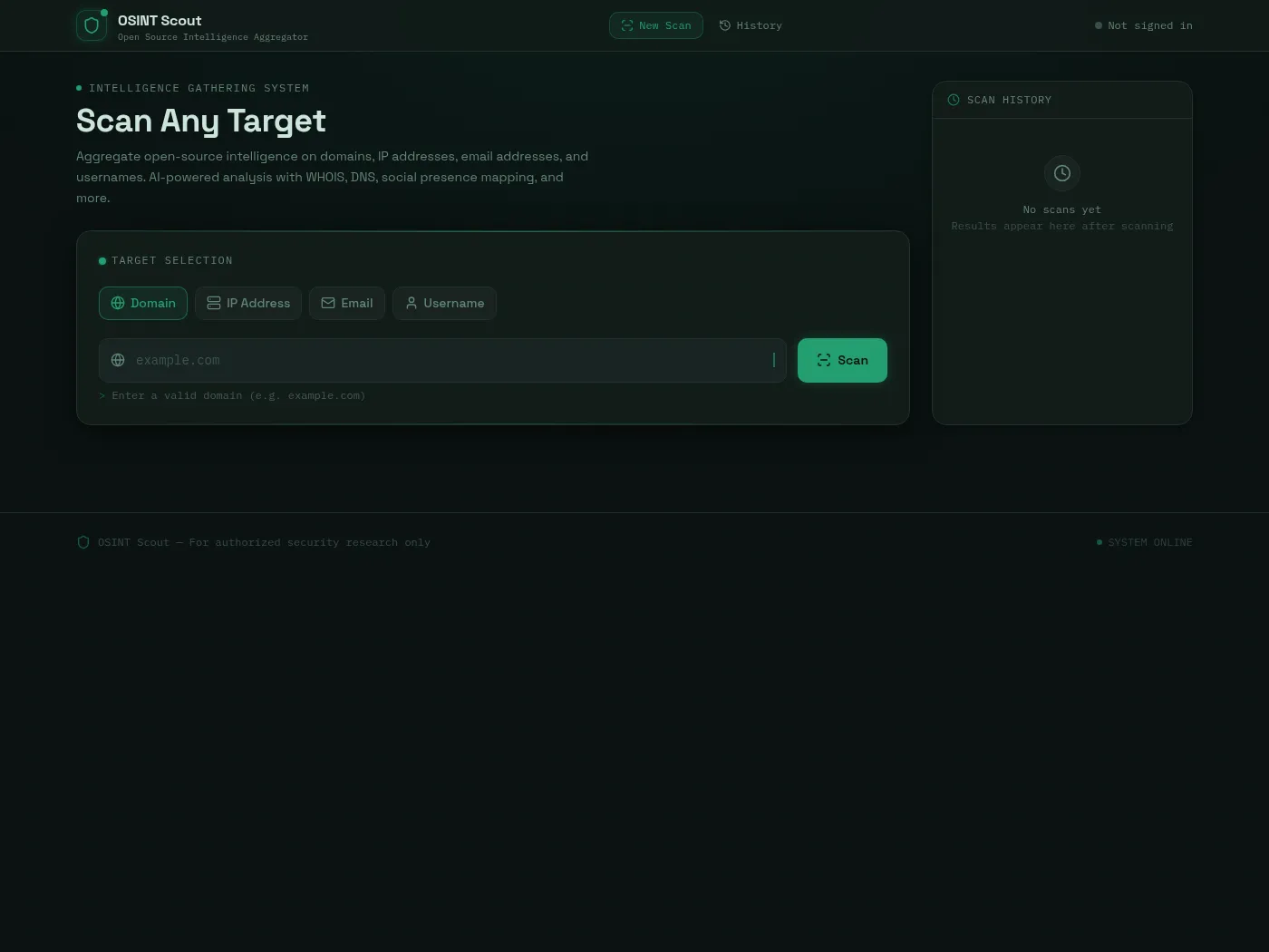 Web OSINT Scanner
