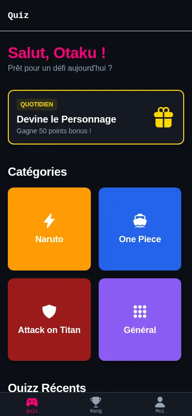 Otaku Quiz App