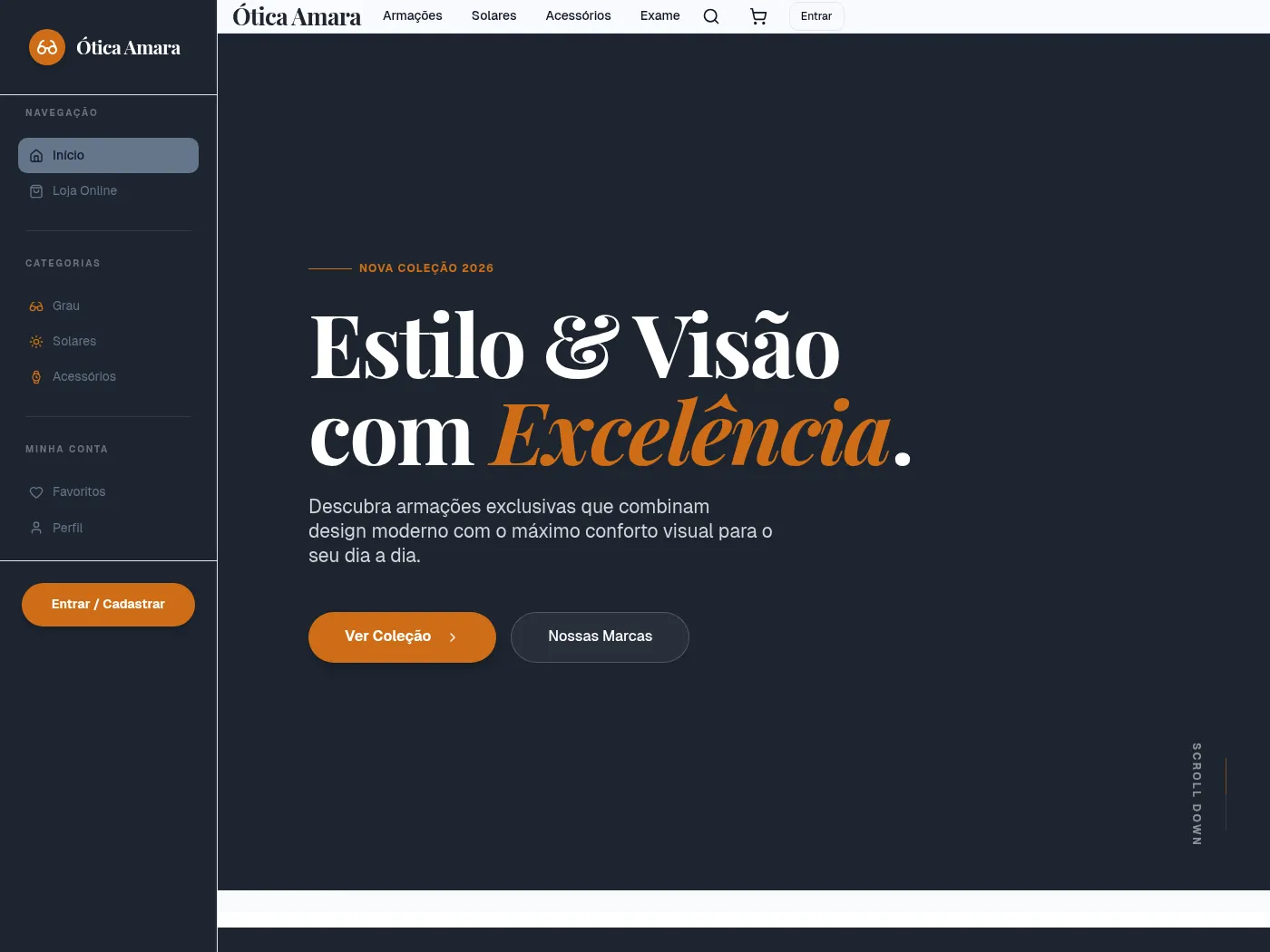 Ótica Amara Ecommerce