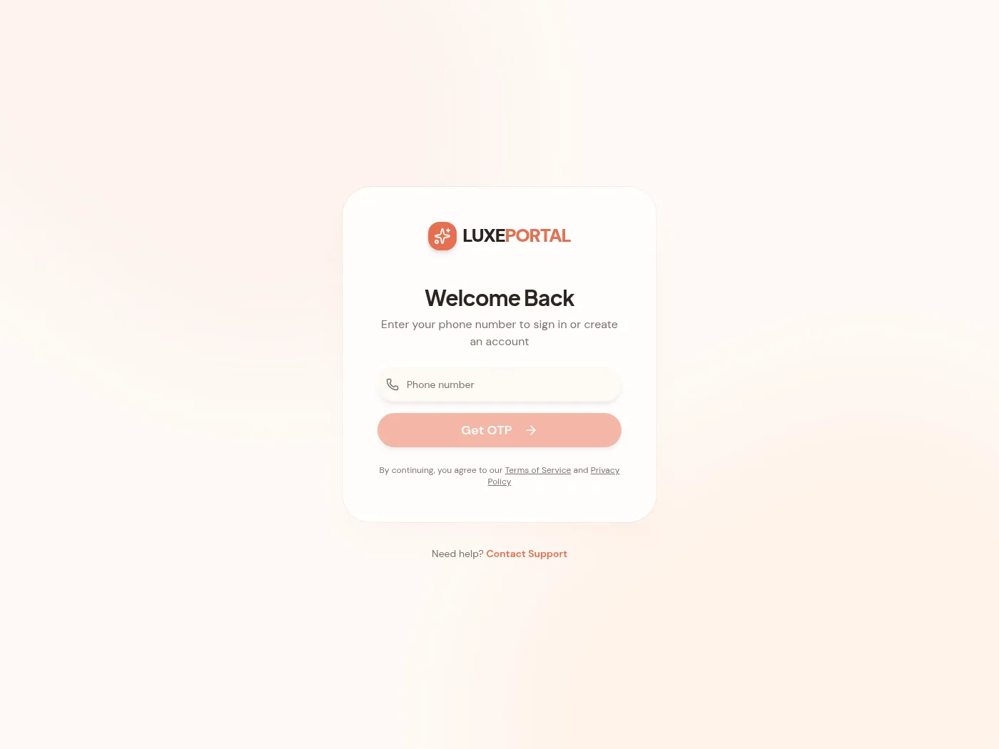 Modern OTP Login Portal
