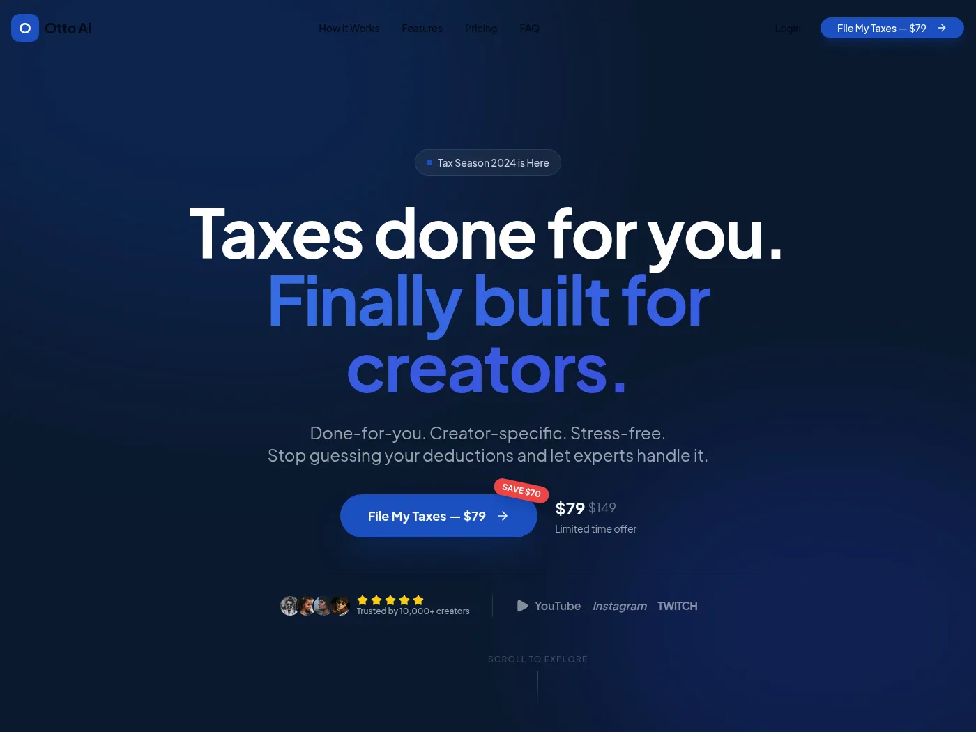 Otto Creator Tax Landing