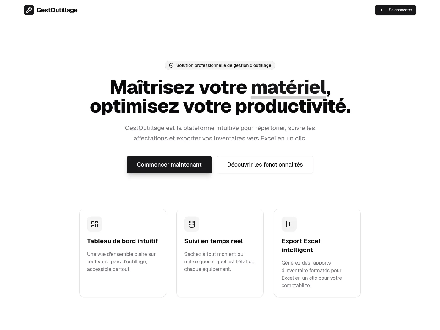 GestOutillage Excel Manager