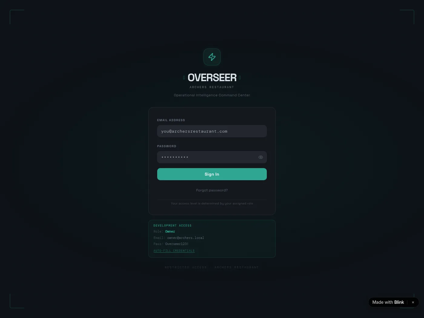 Overseer Ops Dashboard