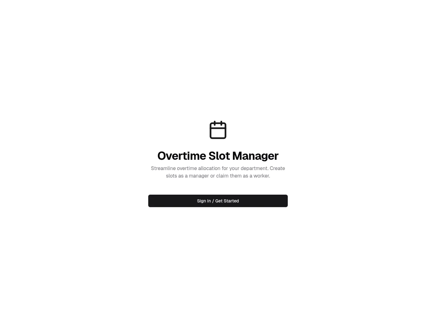 Overtime Slot Manager