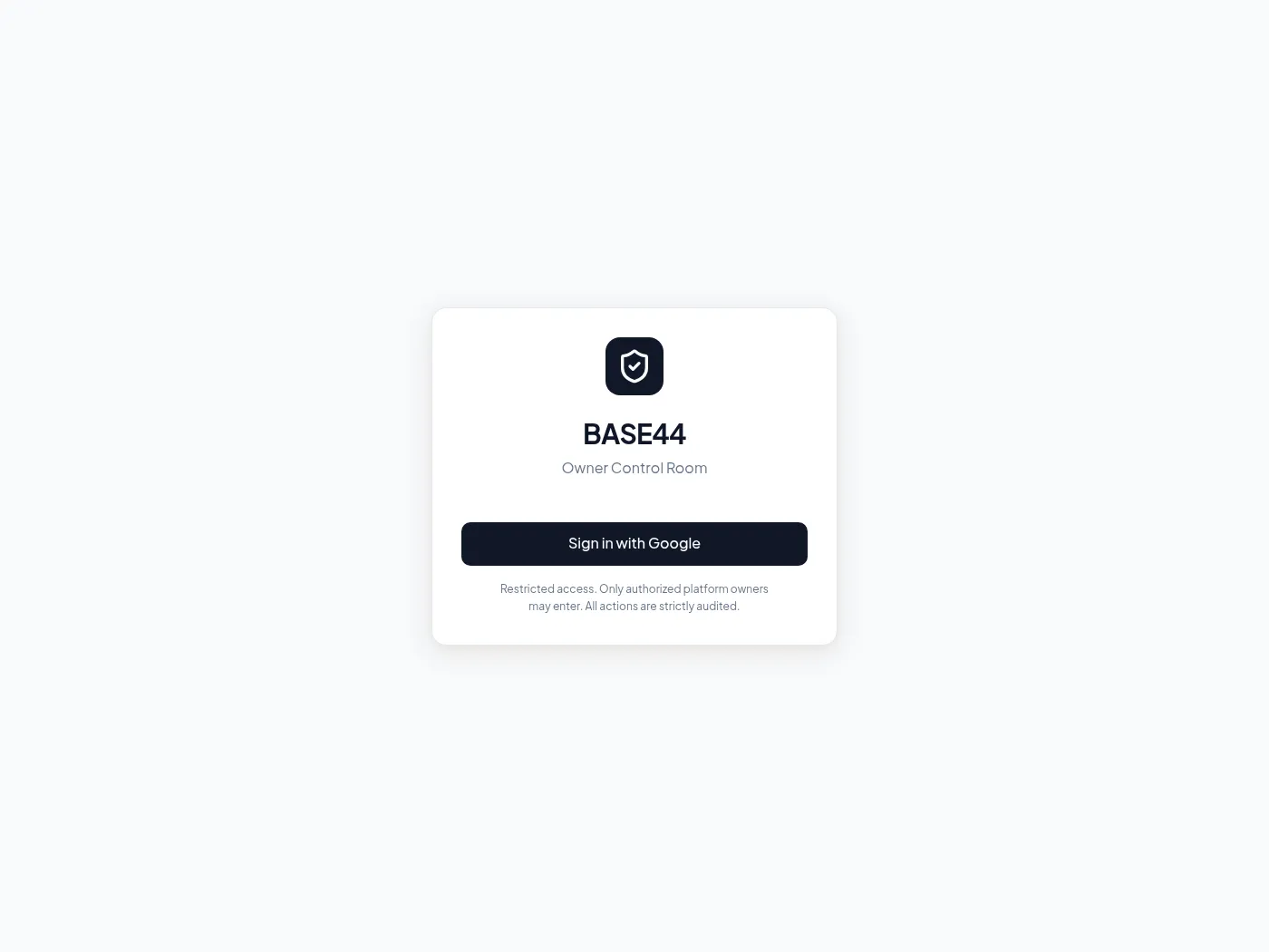 BASE44 Owner Control Room
