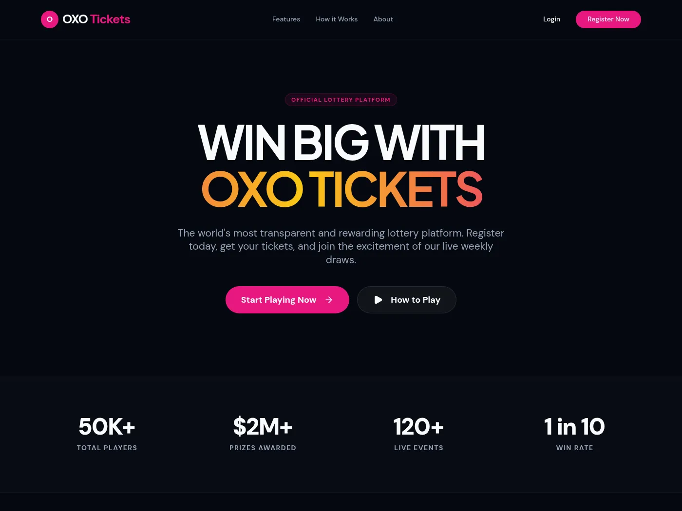 OXO Tickets Lottery Platform