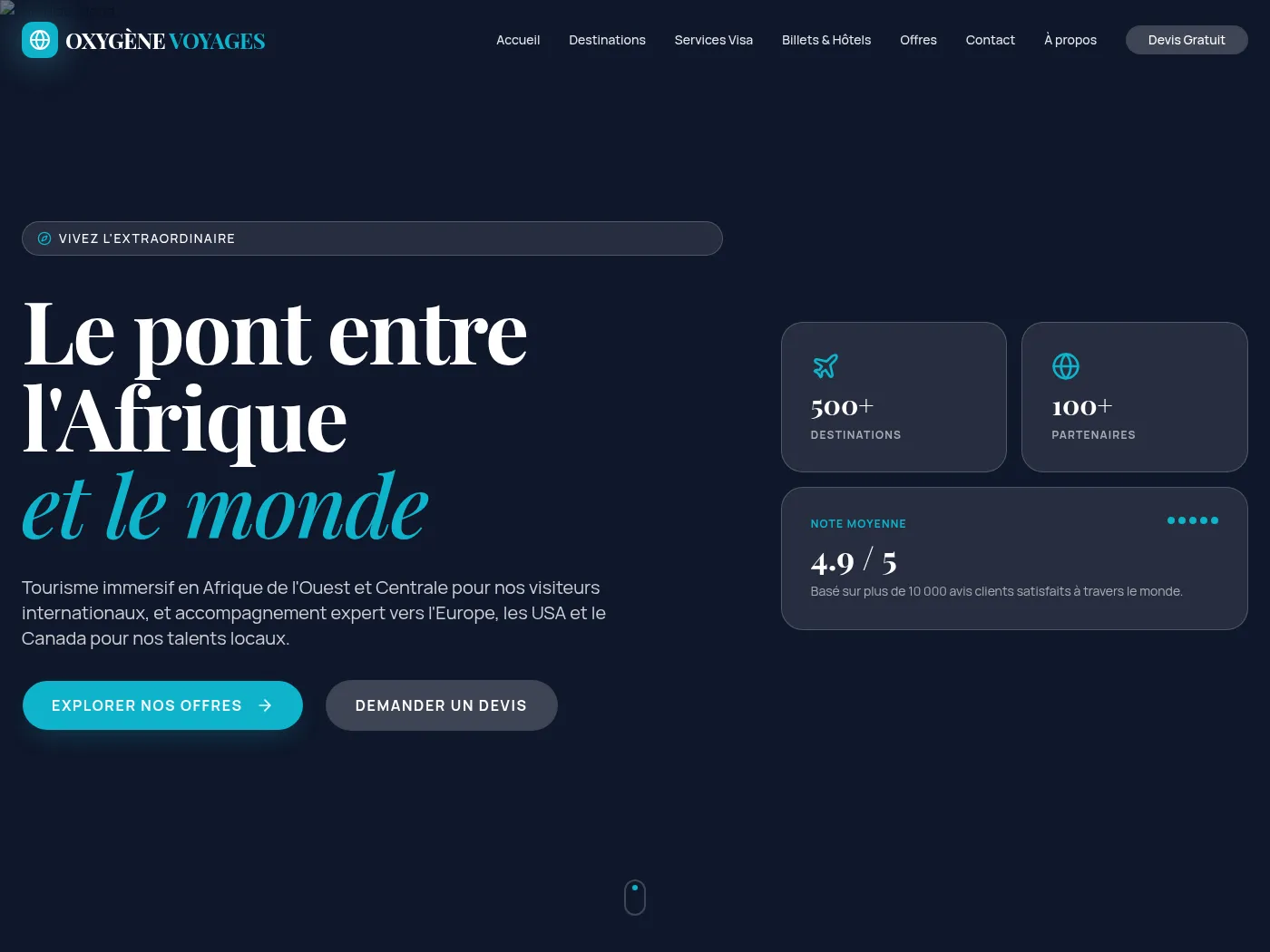Oxygène Voyages Site