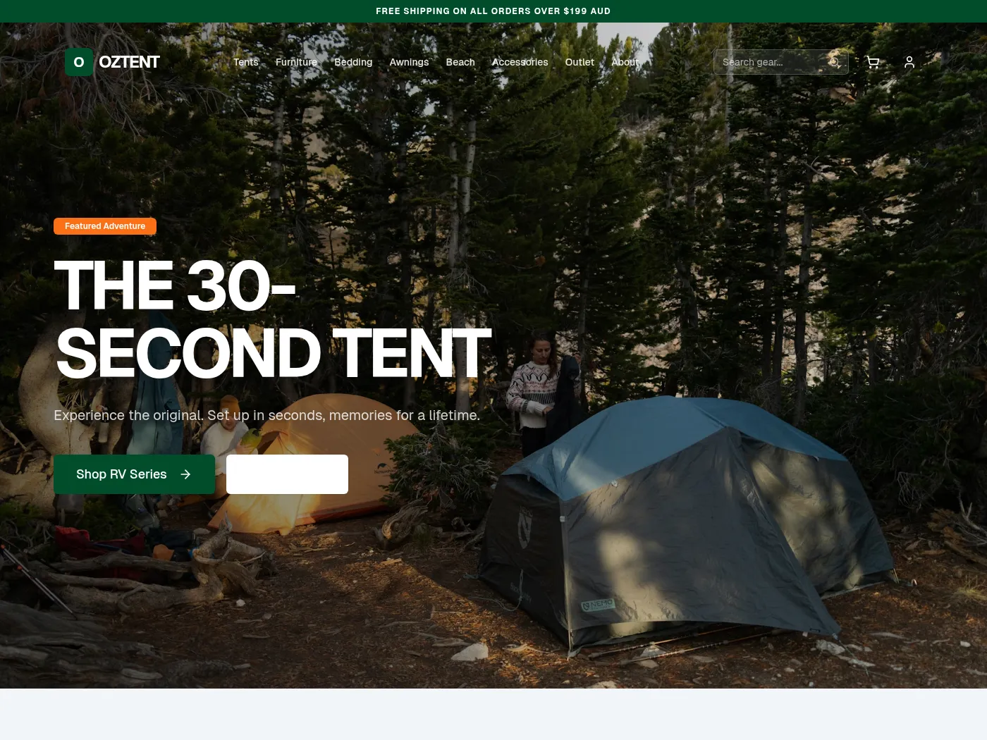Oztent 2.0 Website