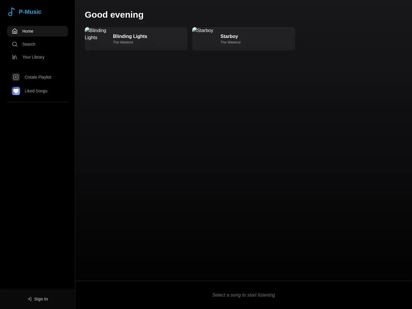 P-Music Streaming App