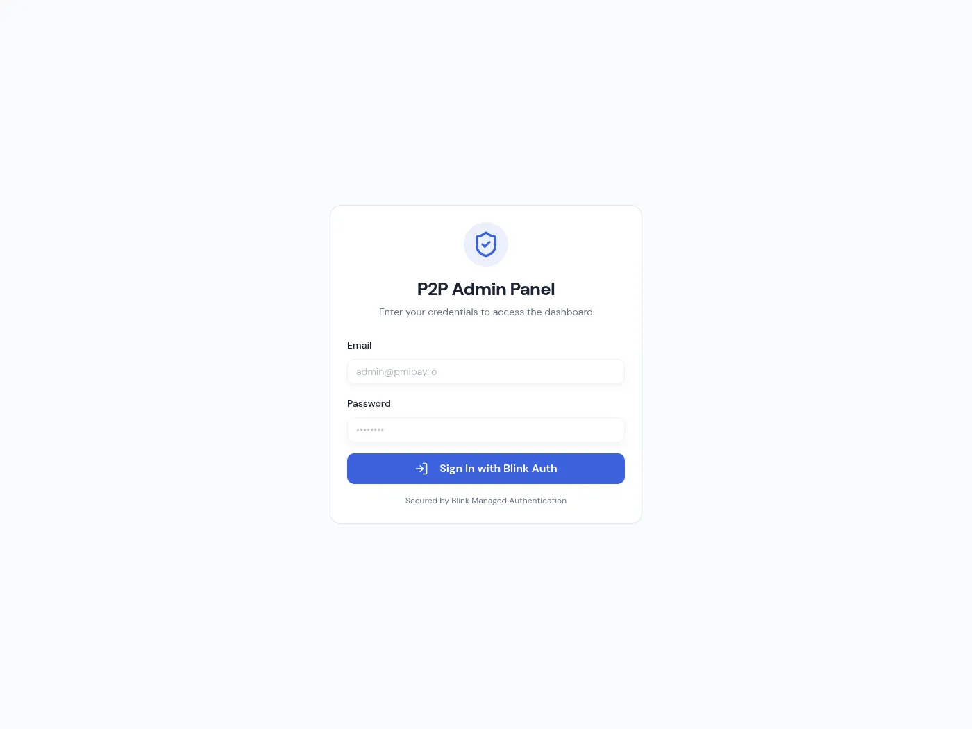 P2P Admin Dashboard