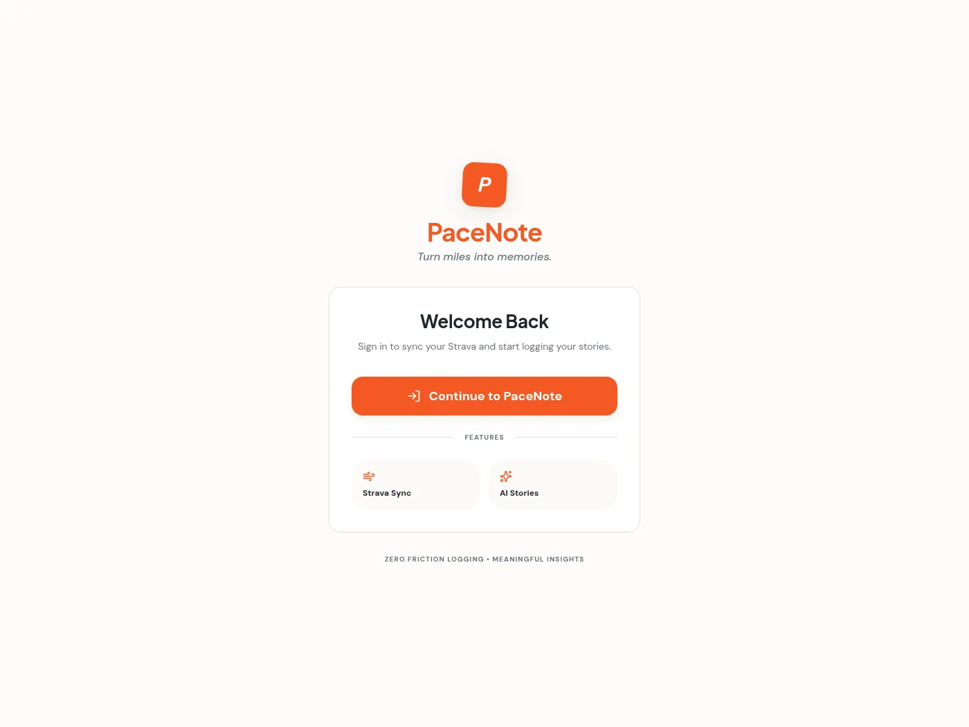 PaceNote Running Log