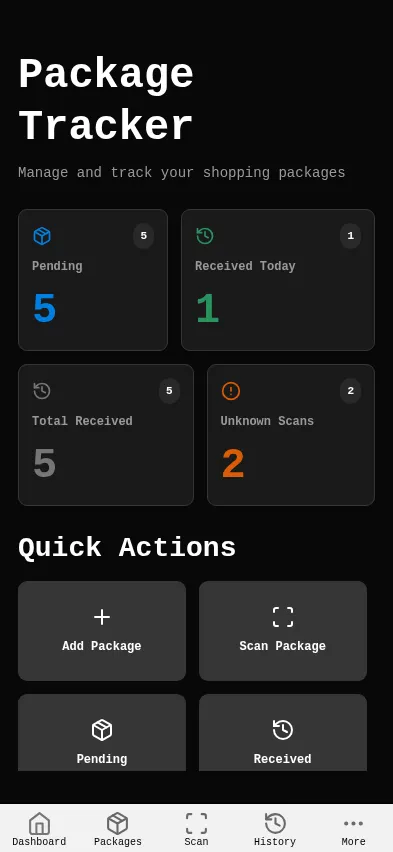 Package Receive Tracker