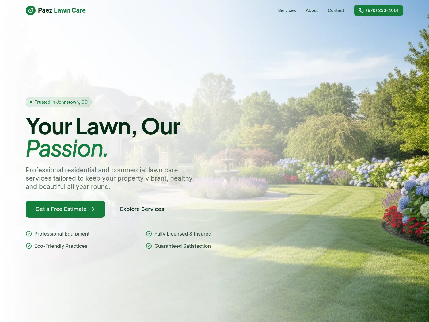 Paez Lawn Care Site