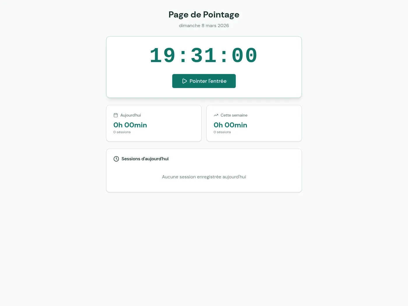 Page de Pointage