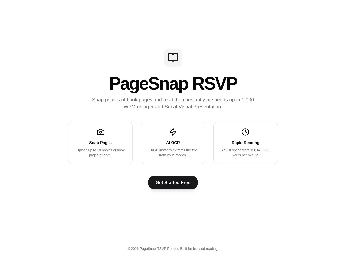 PageSnap RSVP Reader