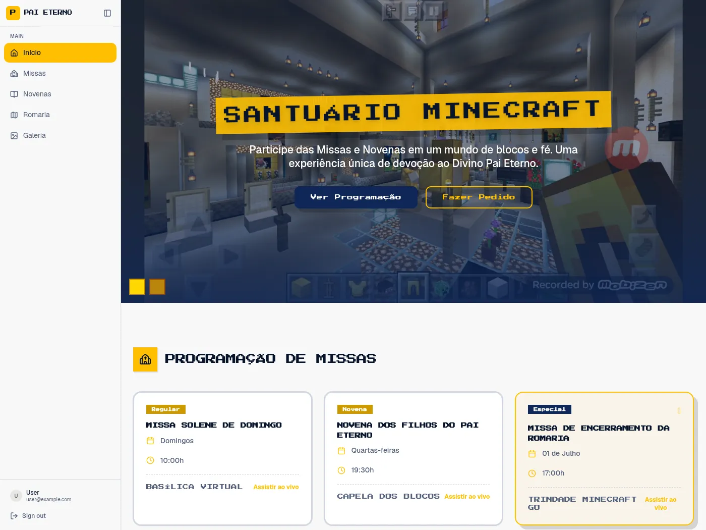 Pai Eterno Minecraft Hub