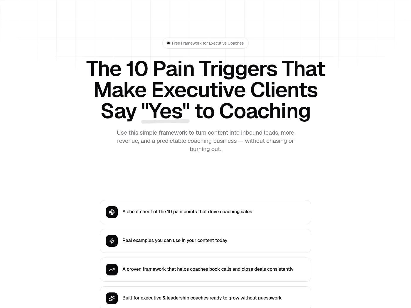 Coach Pain Trigger Page