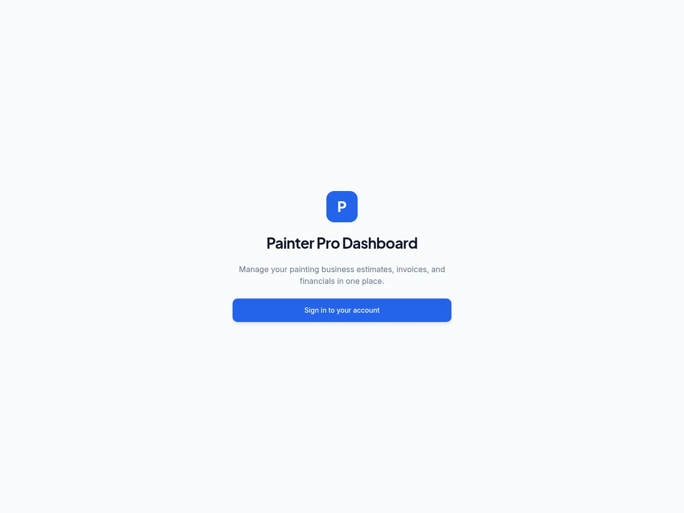 Painter Pro Dashboard