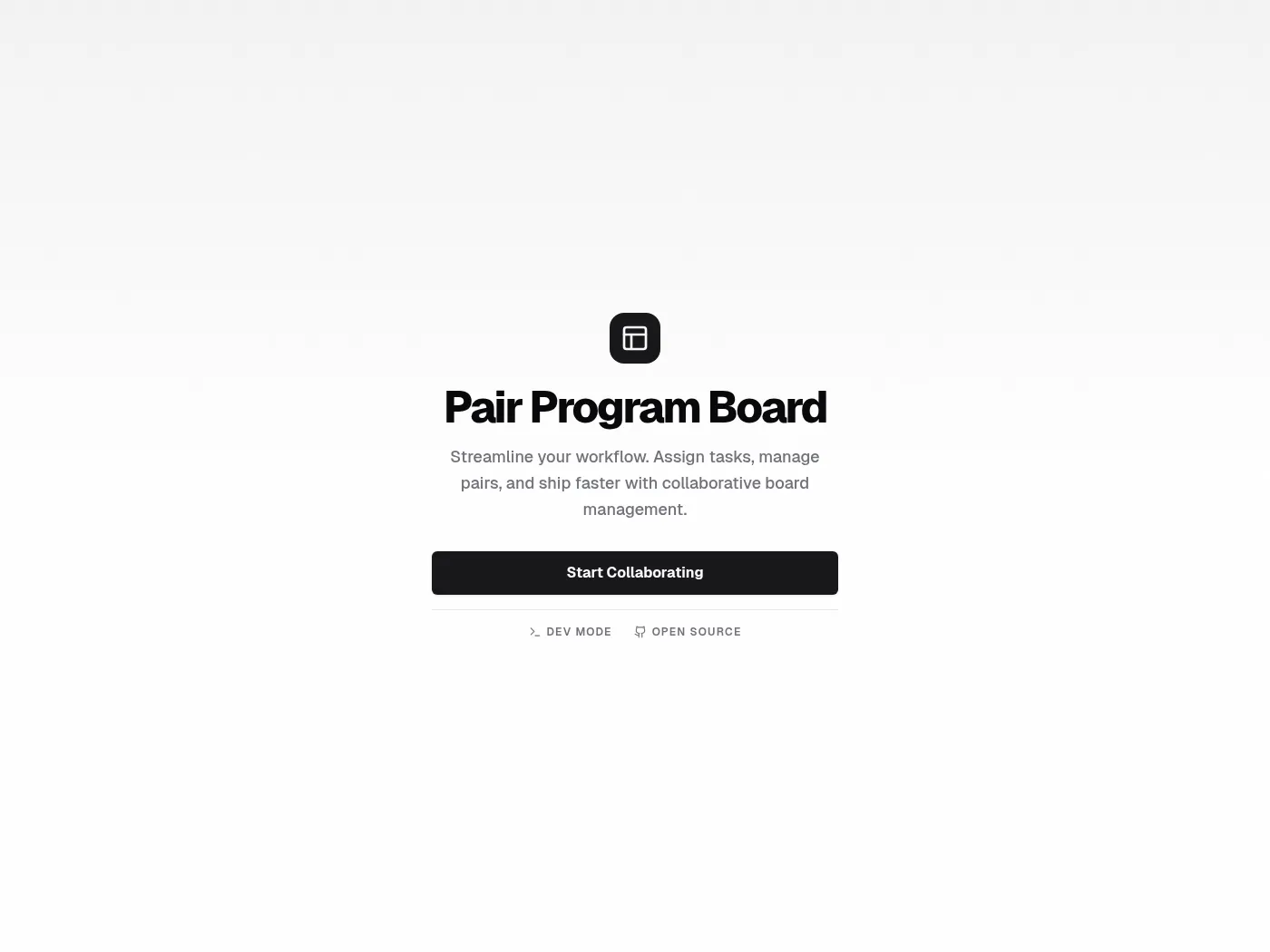 Pair Programming Board