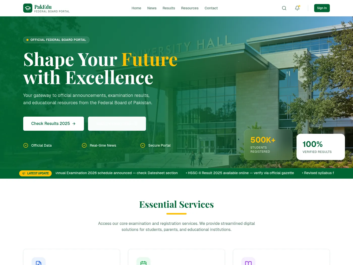 PakEdu Board Portal