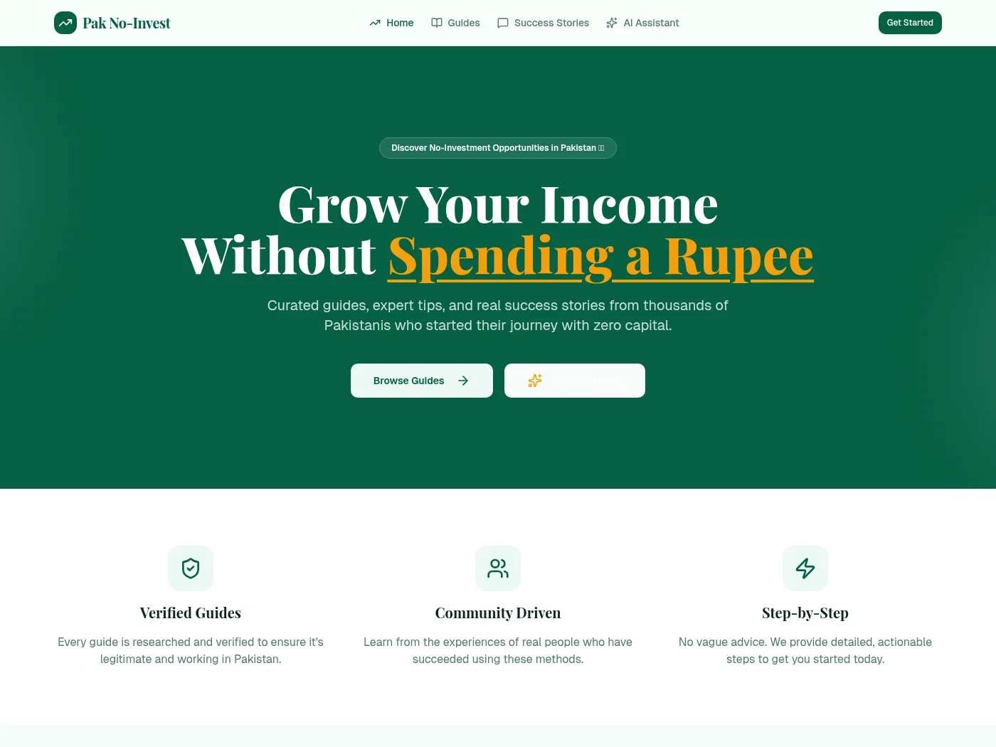 Pak No-Invest Guide