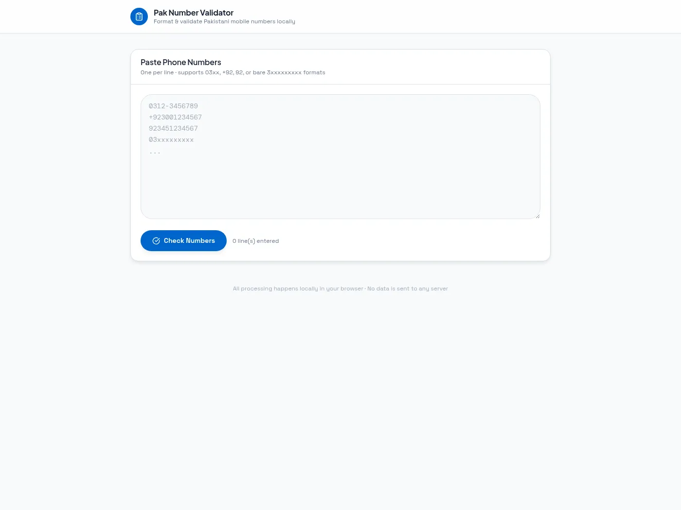 Pak Number Validator