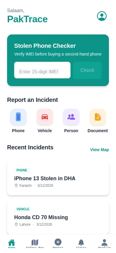 PakTrace Safety Network